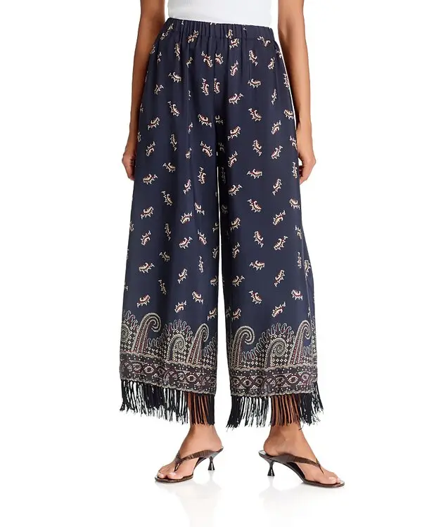 Sea Ellery Cotton Printed Fringe Pants