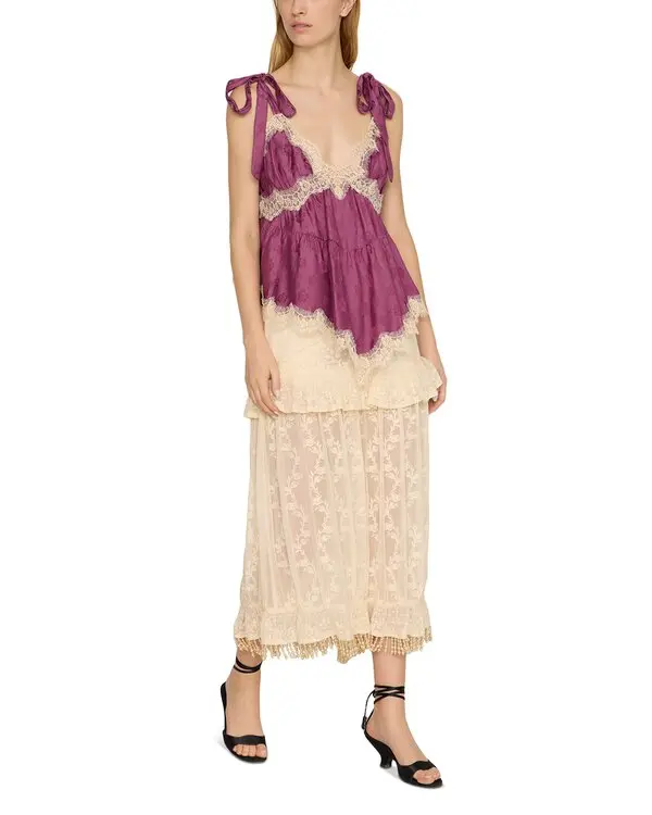 Sea Ethel Lace Trim Cami - Plum