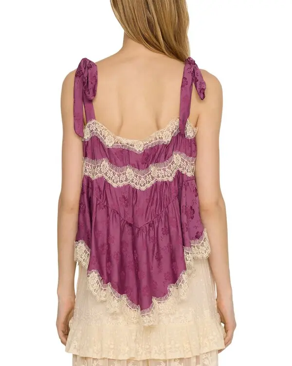 Sea Ethel Lace Trim Cami - Plum