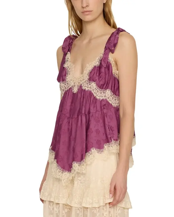 Sea Ethel Lace Trim Cami - Plum