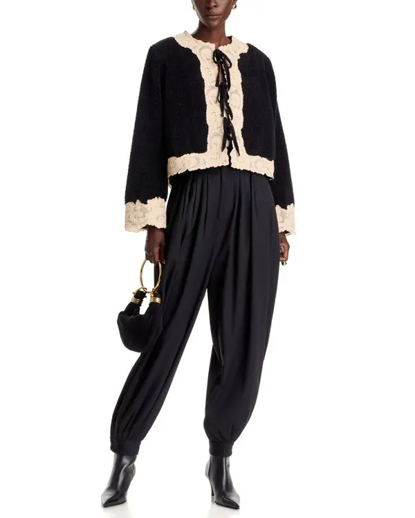 Sea Ilaria Lace Trim Tie Front Teddy Jacket