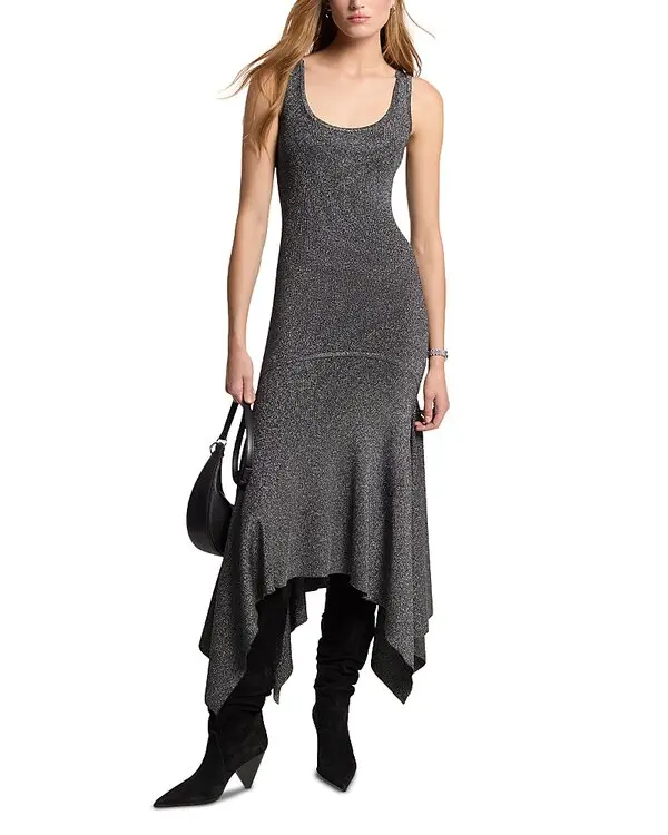 Michael Kors Metallic Viscose Handkerchief Midi Dress