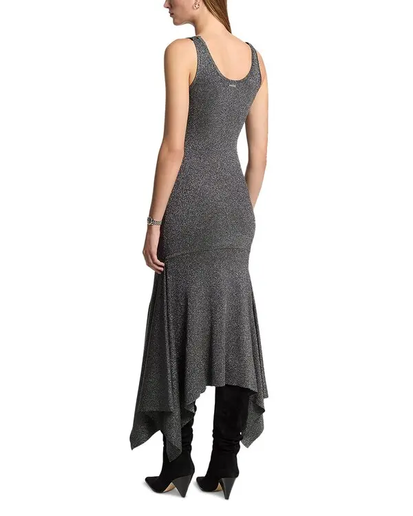 Michael Kors Metallic Viscose Handkerchief Midi Dress