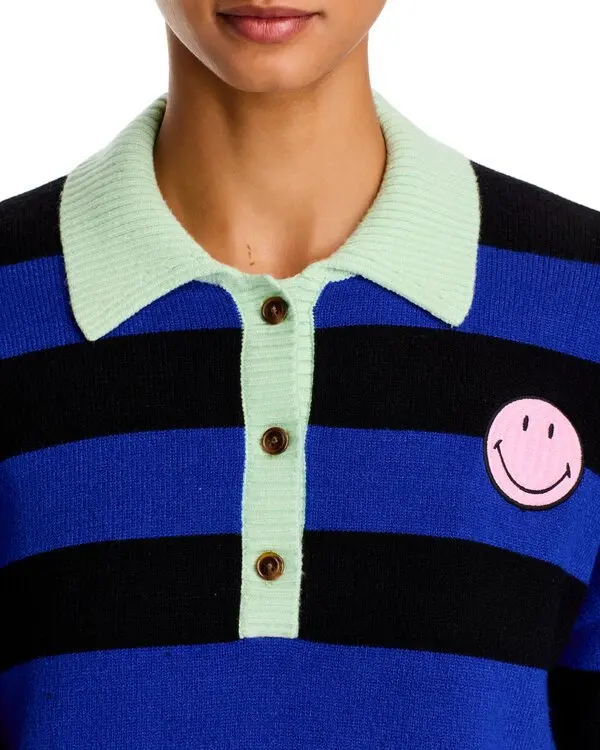 Aqua Smiley Face Rugby Sweater Exclusive