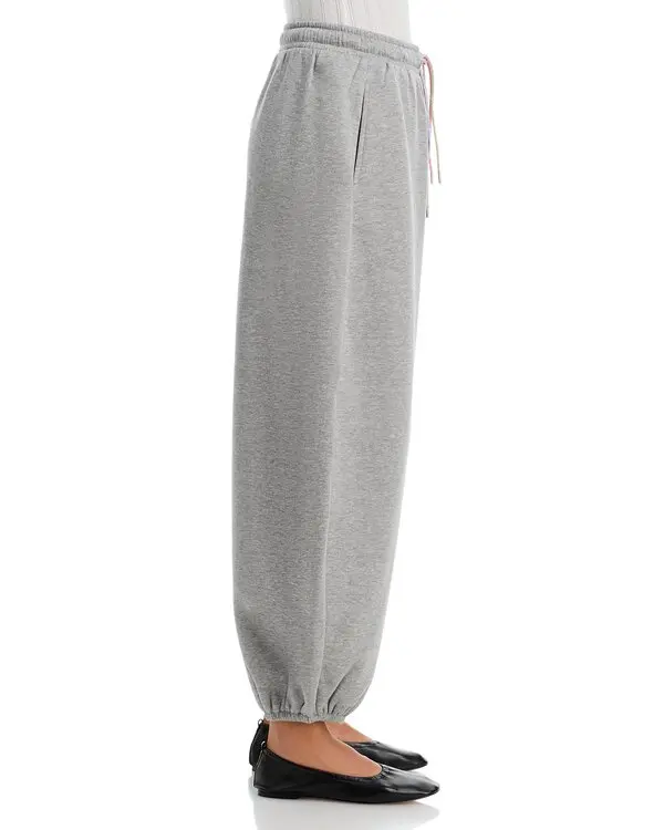 Aqua Cotton Blend Smiley Flower Sweatpants Exclusive - Grey