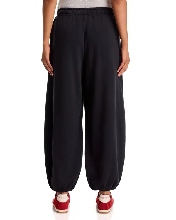 Aqua Cotton Blend Smiley Sweatpants Exclusive - Black