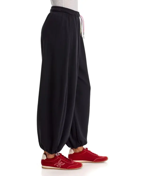 Aqua Cotton Blend Smiley Sweatpants Exclusive - Black