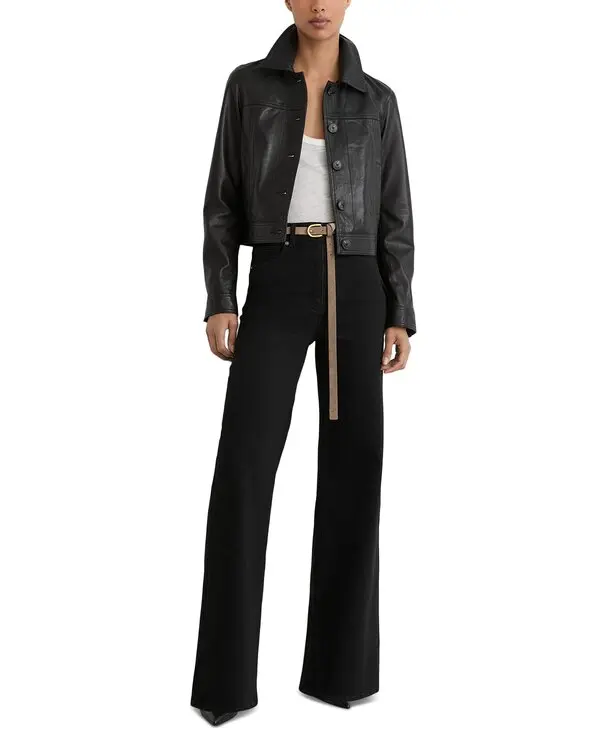 REISS Petites Jas High Rise Wide Leg Jeans