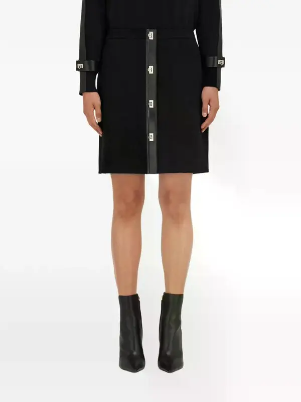 FERRAGAMO Skirt With Leather Trims