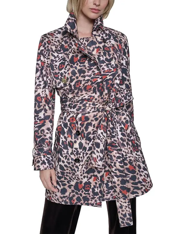 Sonia Rykiel Paris Animal Print Trench Coat - Tan Multi