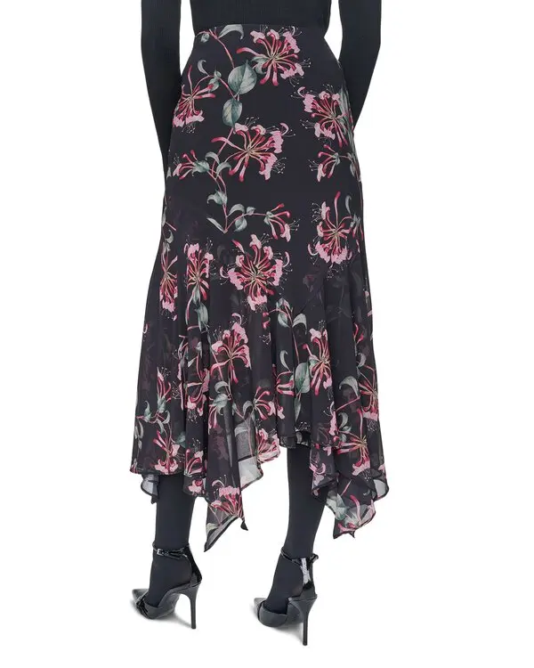 Sonia Rykiel Paris Floral Print Handkerchief Midi Skirt