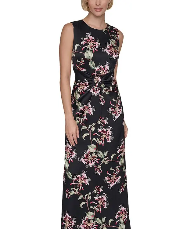 Sonia Rykiel Paris Bow Front Jewel Neck Maxi Dress