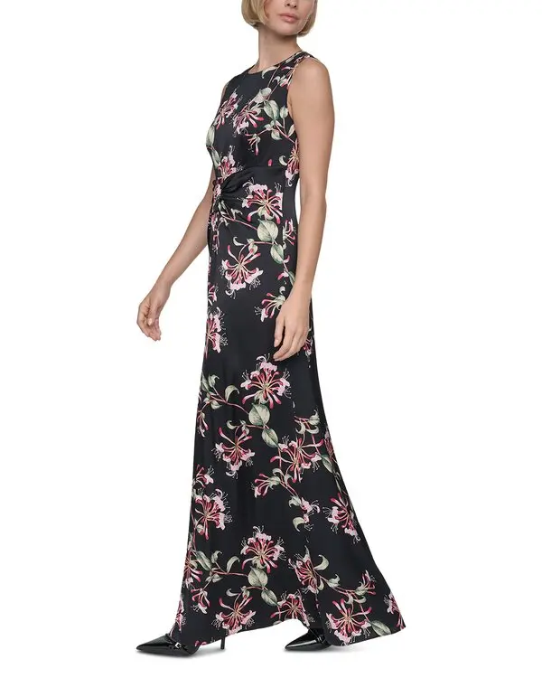 Sonia Rykiel Paris Bow Front Jewel Neck Maxi Dress