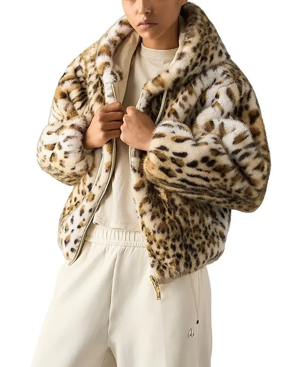 Moose Knuckles Eaton Reversible Faux Fur Jacket - Alabaster/leopard