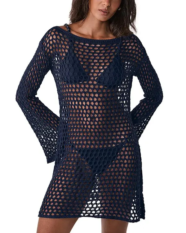 VIX PAULA HERMANNY Belle Knit Short Caftan Swim Cover-up