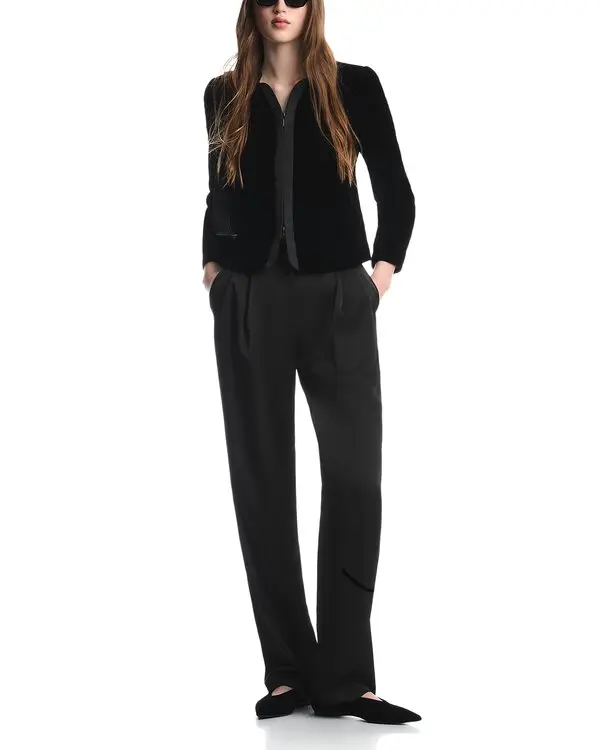 Emporio Armani Zip Front Velvet Blazer