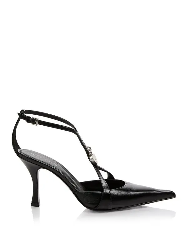Alexander McQueen Alexander Locke Leather Stiletto Pumps