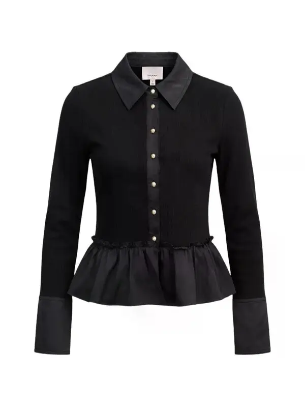 Cinq À Sept Salem Ruffled Peplum Blouse - Black