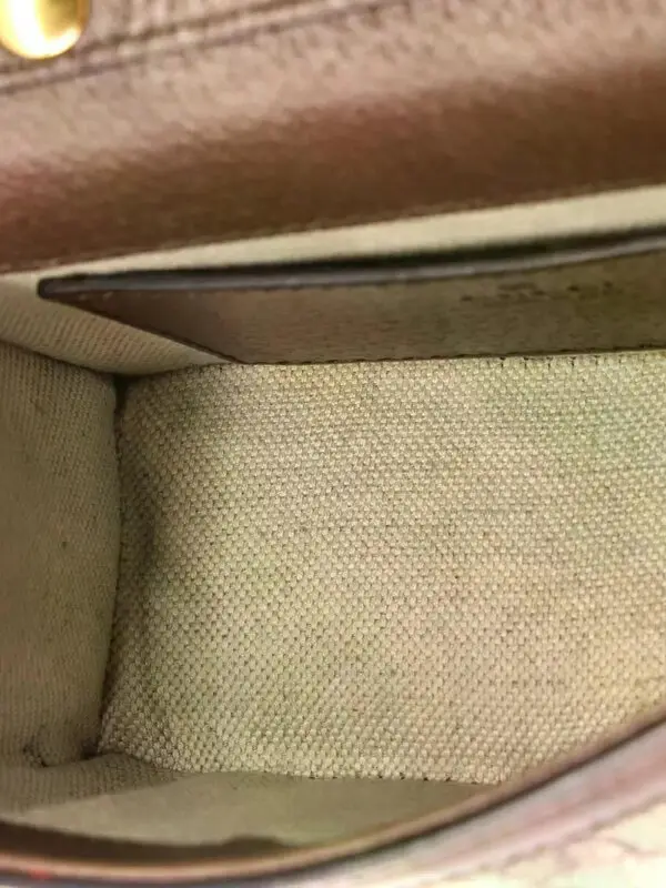 Gucci Ophidia Flap Top Handle Bag Gg Coated Canvas Mini Shoulder Bag
