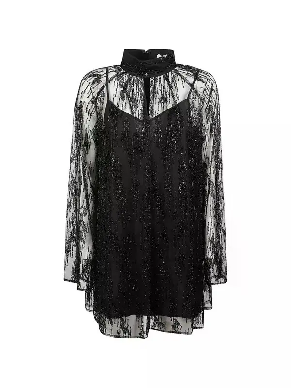 Staud Esther Sequin-embellished Mesh Mini Dress