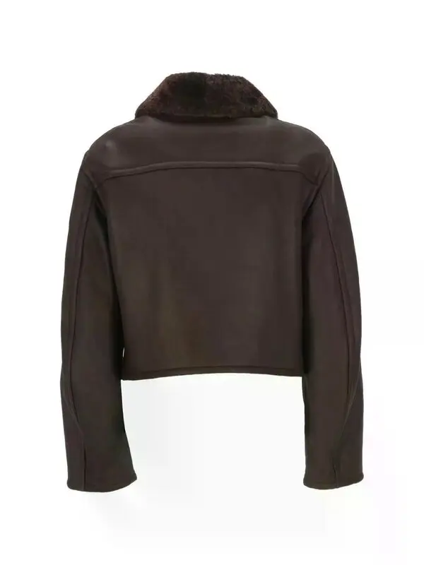 JOSEPH Liri Shearling-collar Leather Jacket