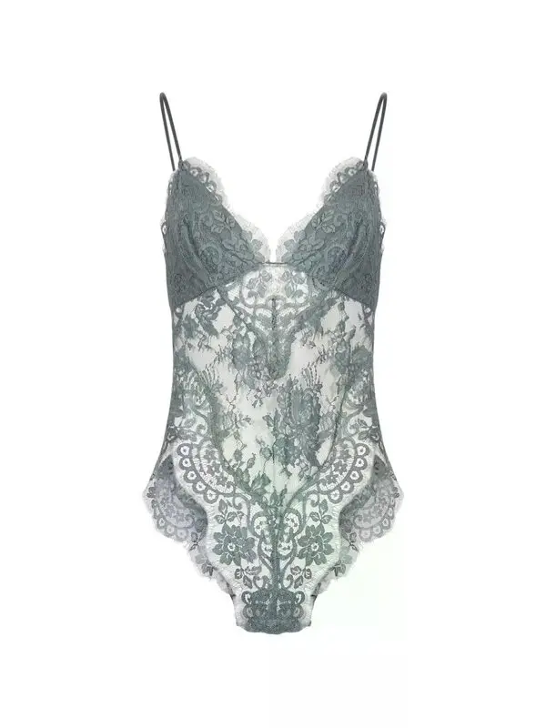 Zimmermann Lace Teddy Lace-embroidered Body - Grey