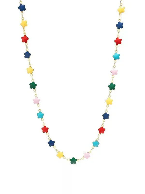 NIALAYA JEWELRY Enamel Clover Necklace