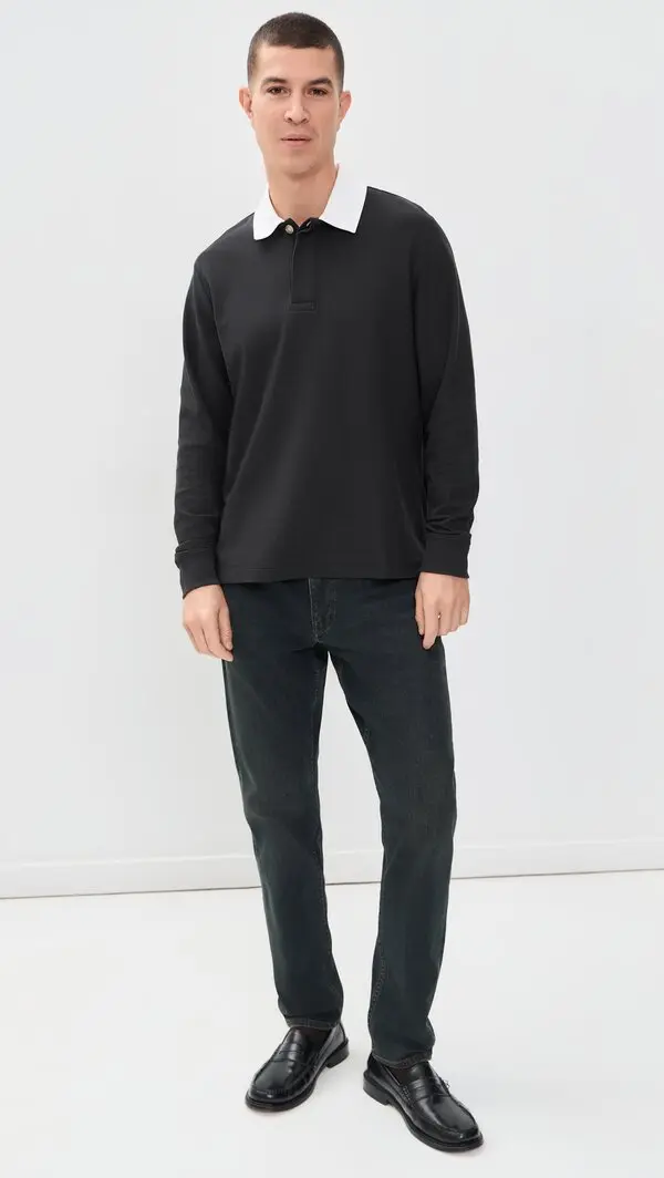 Rag & Bone Classic Solid Rugby Polo Tee