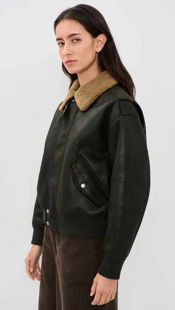 DUNST Aviator Faux Suede Jacket
