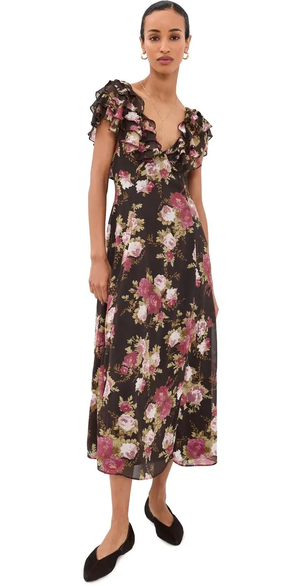 Free People Forsythia Maxi Dress - Deep Fudge Combo