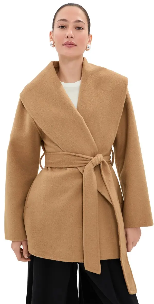 LE BOP Cora Wrap Coat - Camel
