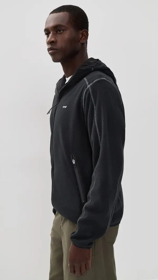Obey Contrast Stitch Polar Fleece Jacket