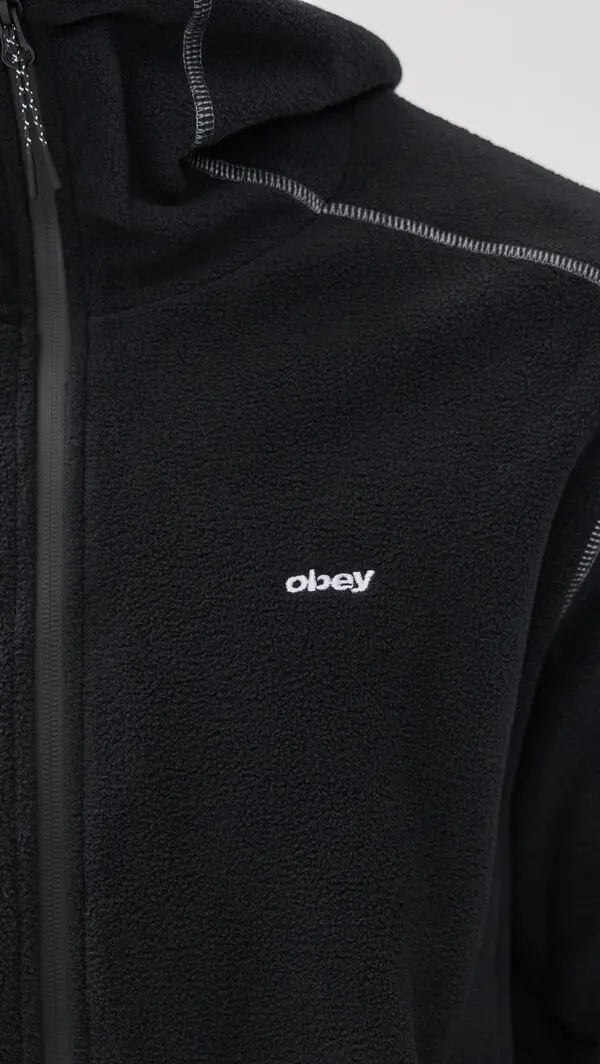 Obey Contrast Stitch Polar Fleece Jacket