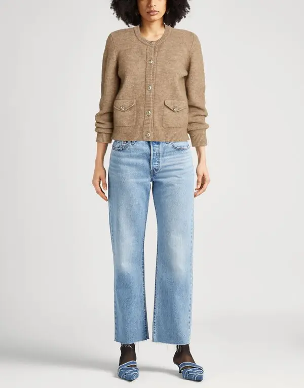 Maje Cardigan Light Brown Size Wool, Polyamide, Alpaca Wool, Acrylic, Elastane