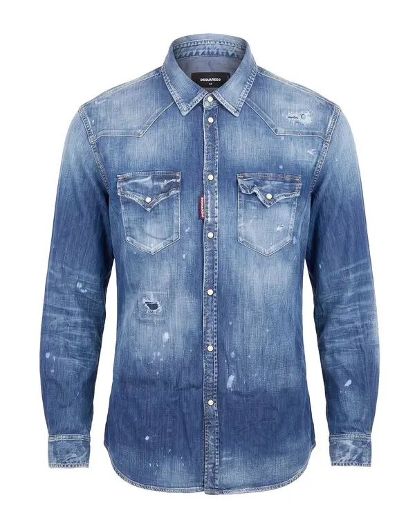 Dsquared2 Denim Shirt Size Cotton, Elastane