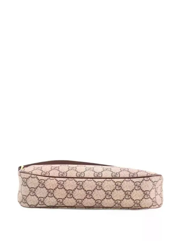 Gucci Ophidia Zip Pochette Gg Coated Canvas With Leather Small Shoulder Bag