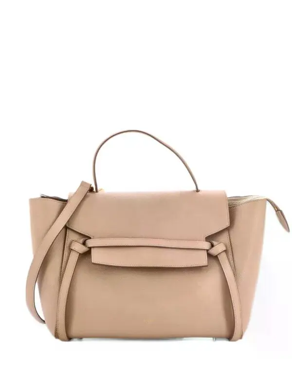 Celine Belt Bag Textured Leather Mini Satchel - Neutrals