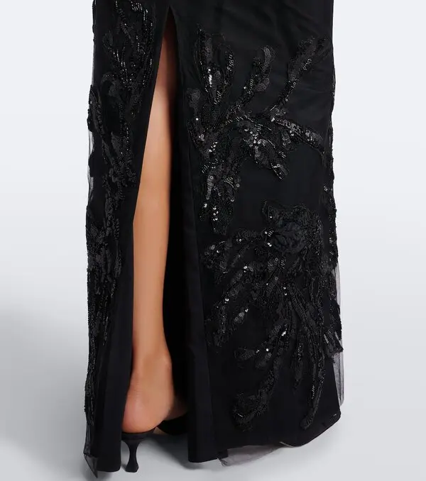 Costarellos Syndia Embellished Tulle Gown