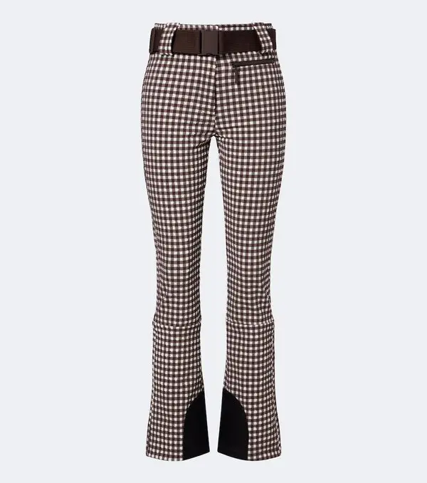 Cordova Sella Belted Gingham Ski Pants - Brown