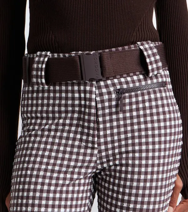 Cordova Sella Belted Gingham Ski Pants