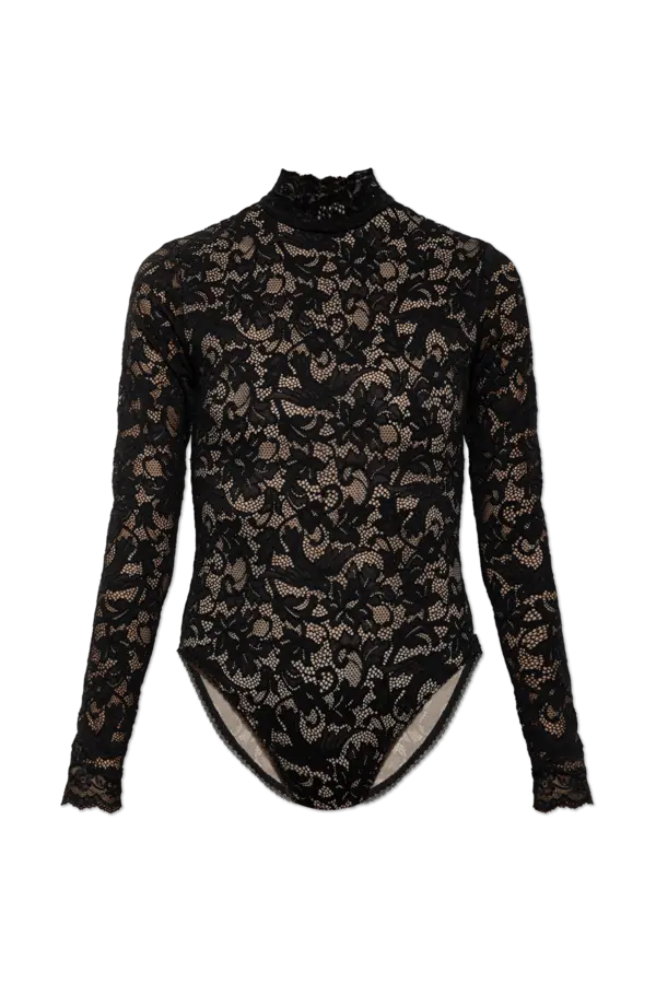 Zimmermann Lace Bodysuit With Long Sleeves - Black