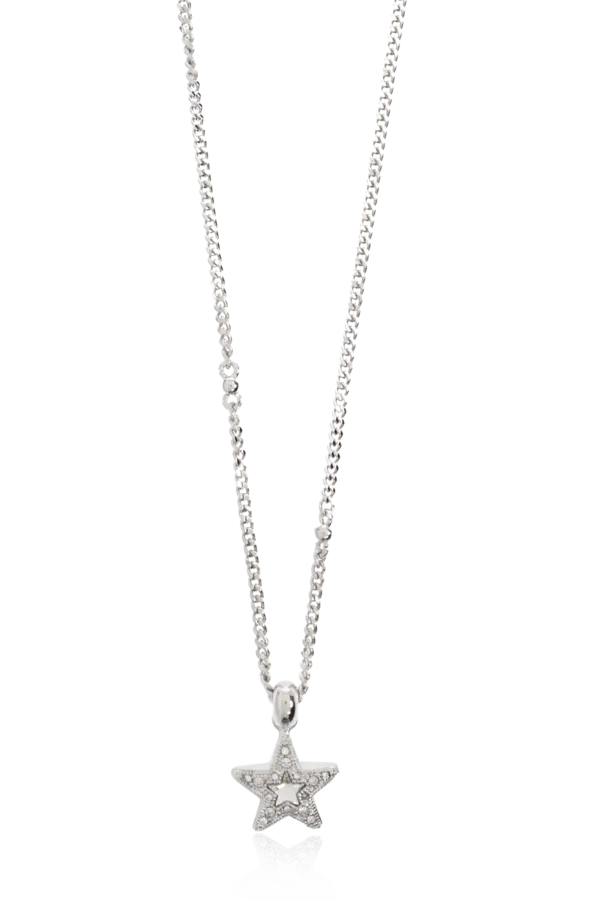 JIMMY CHOO Brass Necklace With Pendant - Silver