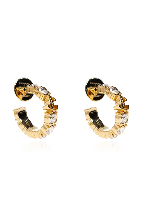 JIMMY CHOO Shimmering Crystal Earrings - Gold