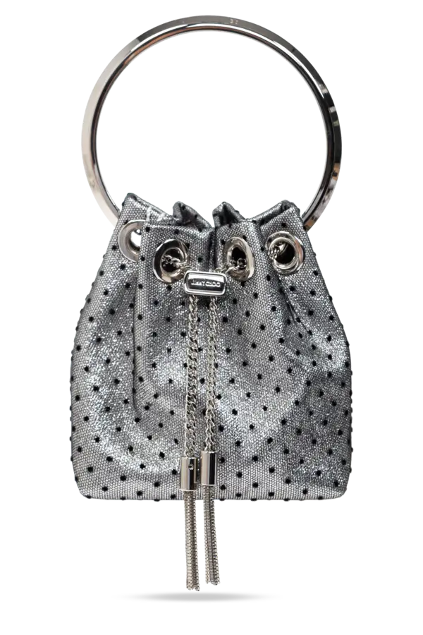 JIMMY CHOO Micro Bon Bon’ Bucket Bag - Silver