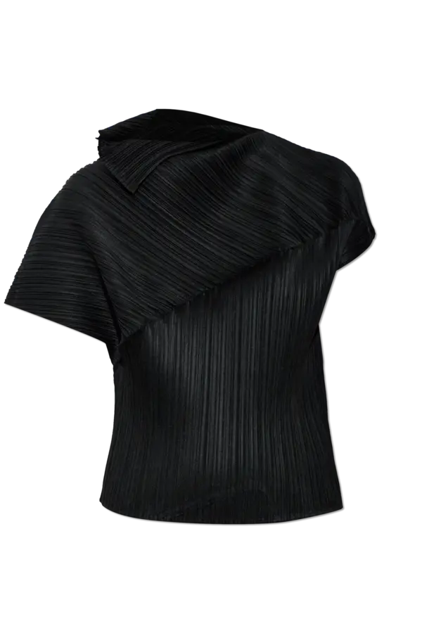 Issey Miyake Pleated Top - Black
