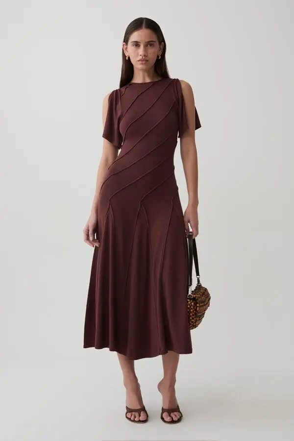 Meshki Lani Asymmetrical Knit Midi Dress