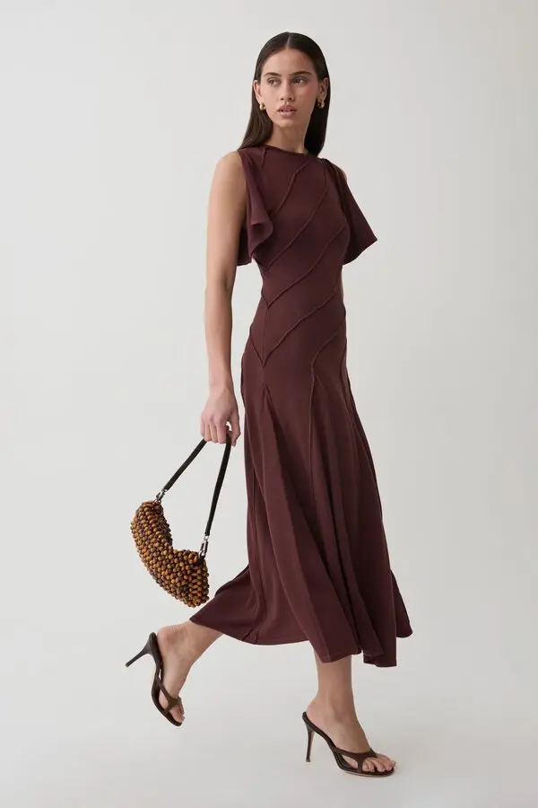 Meshki Lani Asymmetrical Knit Midi Dress
