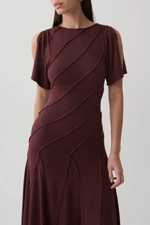 Meshki Lani Asymmetrical Knit Midi Dress
