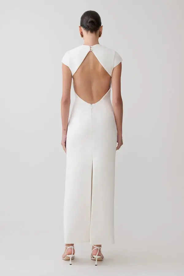 Meshki Briella V Neck Suiting Maxi Dress