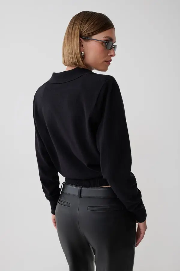Meshki Logan Knit Top With Shoulder Pads